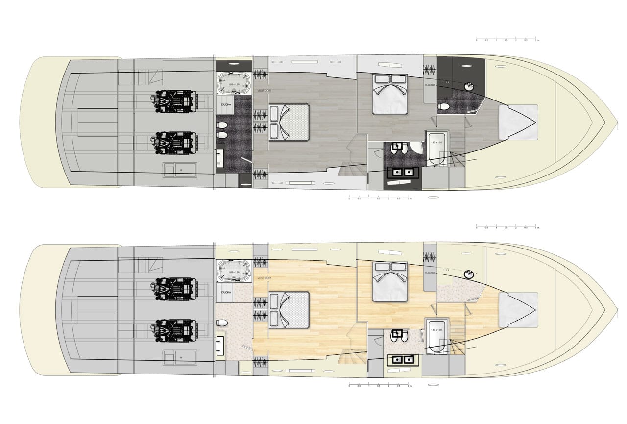 Diseño de planos de distribución de un moderno barco
